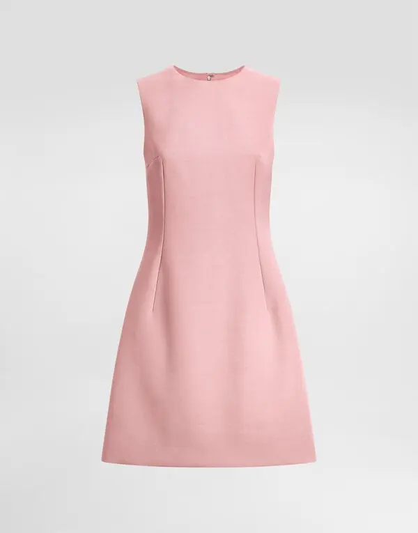Dolce & Gabbana Wool Crepe Midi Fit-and-flare Dress Dresses - Pink