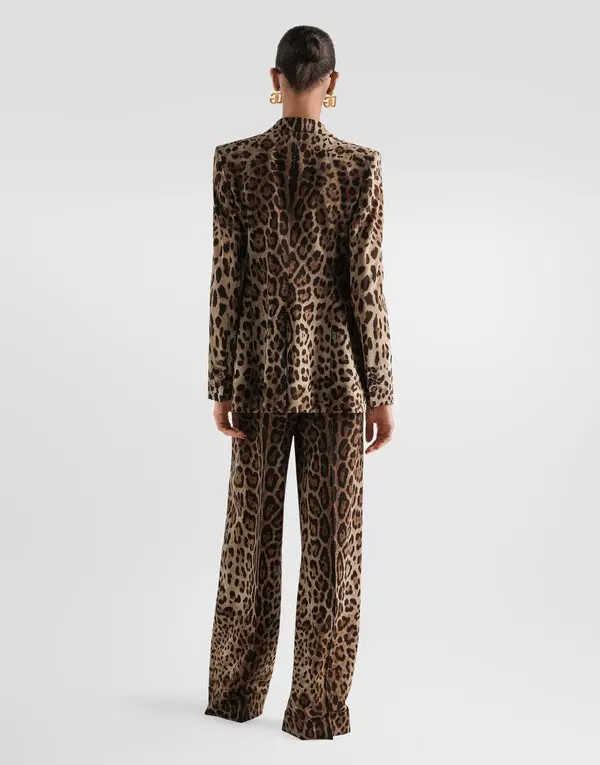 Dolce & Gabbana Turlington Leo- Wool Double-breasted Jacket Blazers Animal
