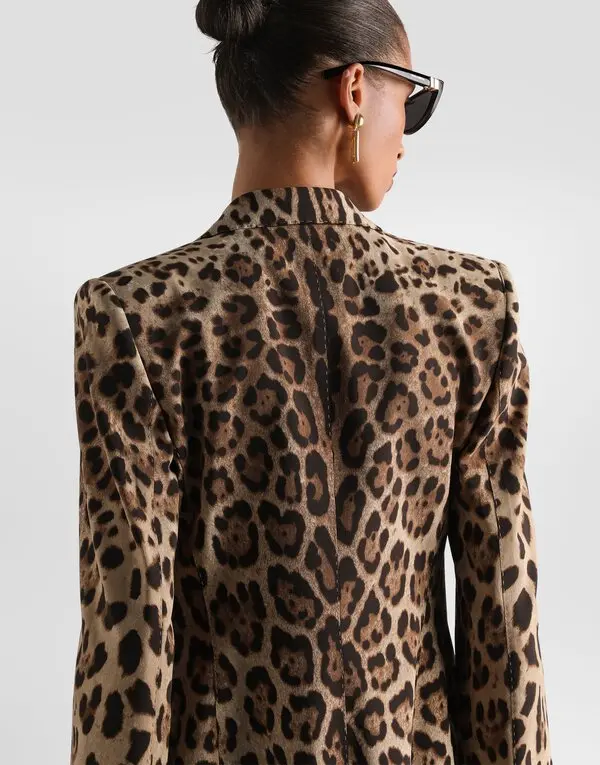 Dolce & Gabbana Turlington Leo- Wool Double-breasted Jacket Blazers Animal