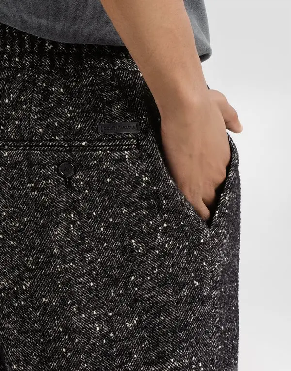 Dolce & Gabbana Bouclé Fabric Joggers Pants And Shorts