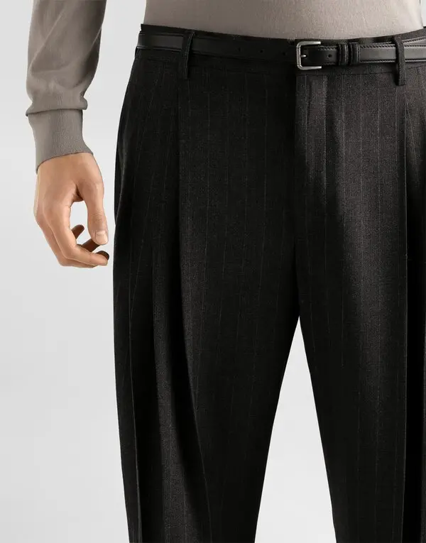 Dolce & Gabbana Pinstripe Virgin Wool Trousers Pants And Shorts Multi-colored