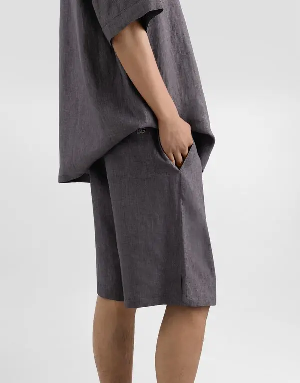 Dolce & Gabbana Linen Canvas Trousers Pants And Shorts