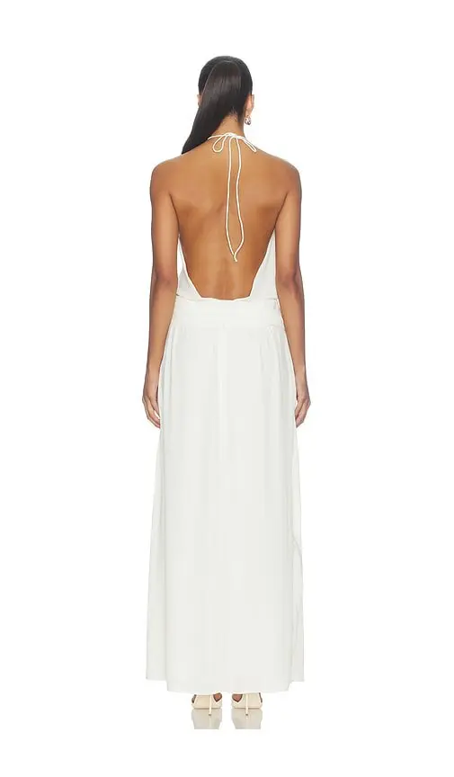 WITH HARPER LU Draped Backless Gown In . Also
