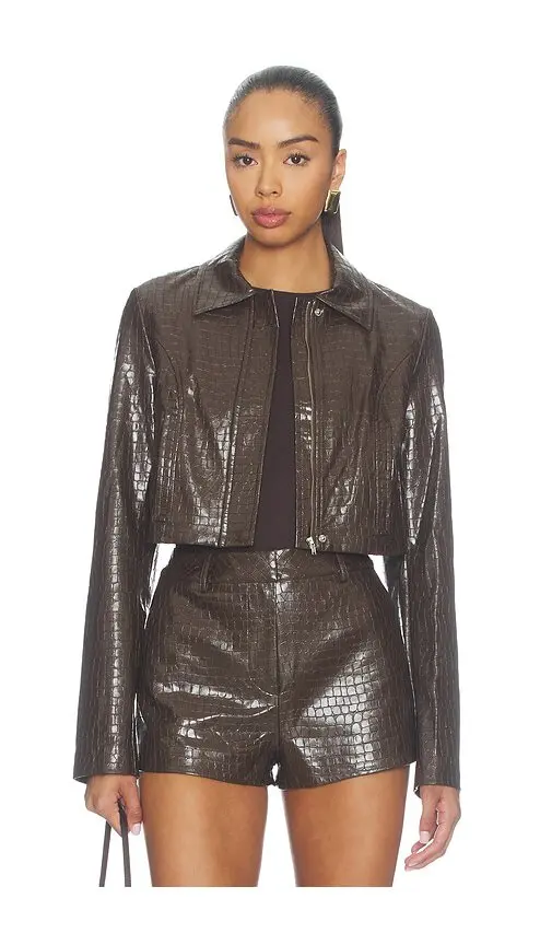 LOVERS AND FRIENDS Arden Faux Croc Jacket