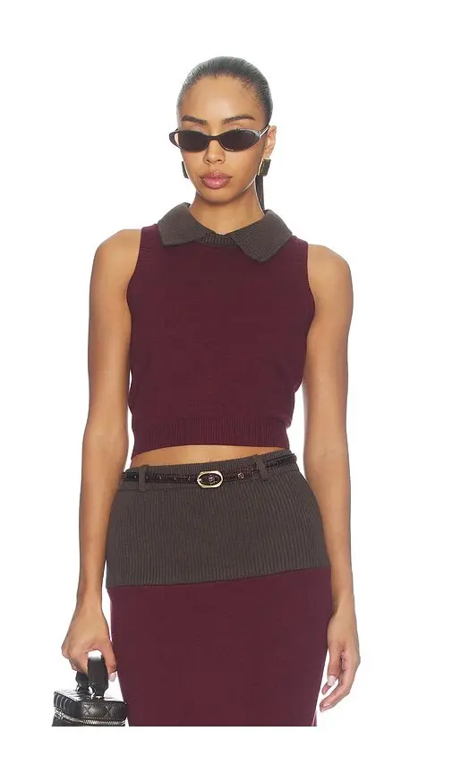 Matthew Bruch Combo Collar Cropped Tank Top In . Also