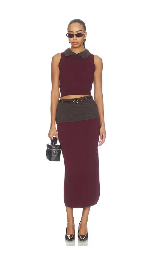 Matthew Bruch Combo Collar Cropped Tank Top In . Also