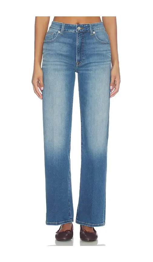 Good American Soft Tech Good True Straight Jeans In . Also - Blue