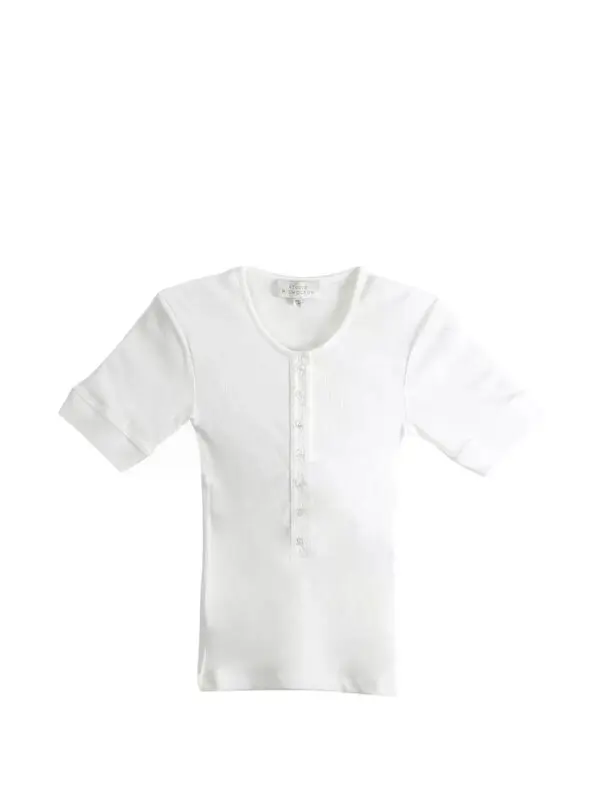 Studio Nicholson Sorin Ribbed-knit Henley T-shirt - White