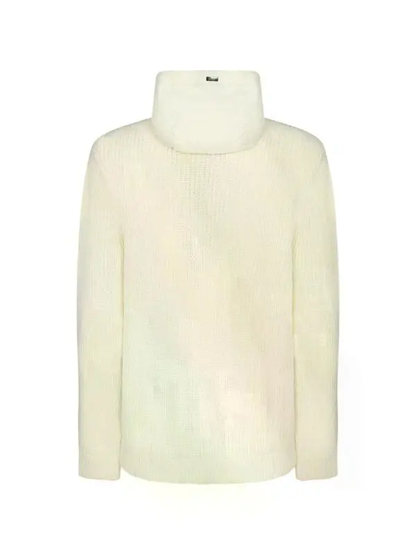 Herno Ribbed-knit Zip-up Hoodie