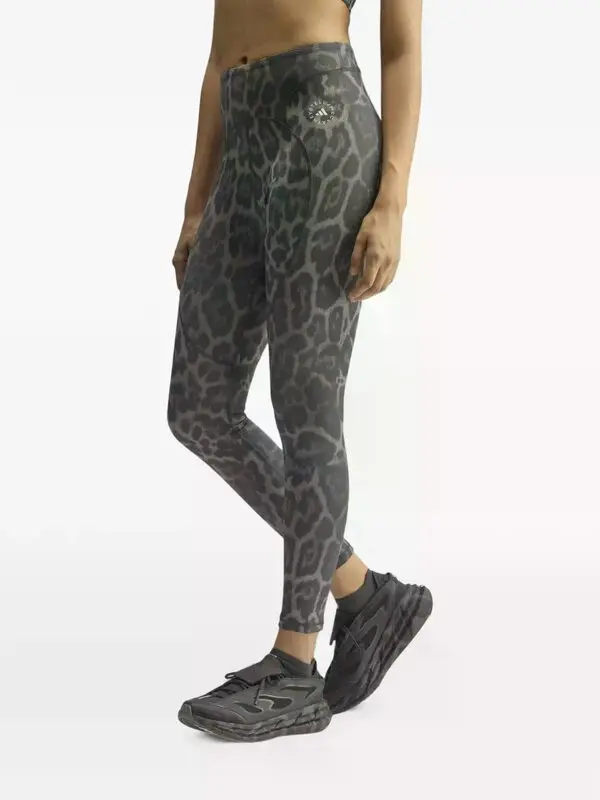 Adidas Leopard-print Leggings - Grey