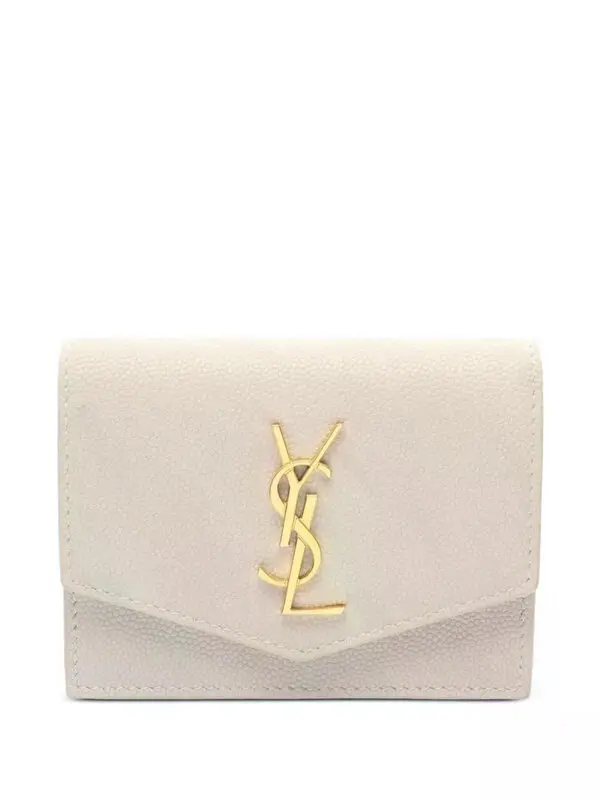 Saint Laurent 2010s Uptown Leather Card Case - Neutrals