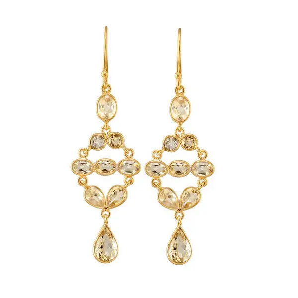 OPIUM JEWELS Gold / Yellow Tara Citrine Earrings - Gold/yellow