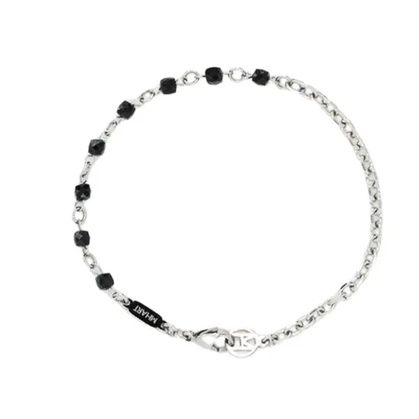 MHART Black Tourmaline Linked Bracelet - Silver
