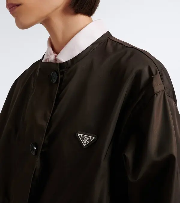 Prada Re-nylon Cropped Jacket - Brown