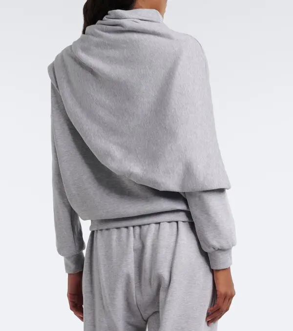 Magda Butrym Draped Cotton-blend Jersey Sweatshirt