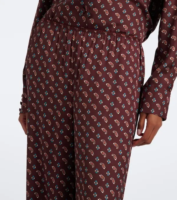 DÔEN Lavona Fringed Silk-blend Wide-leg Pants