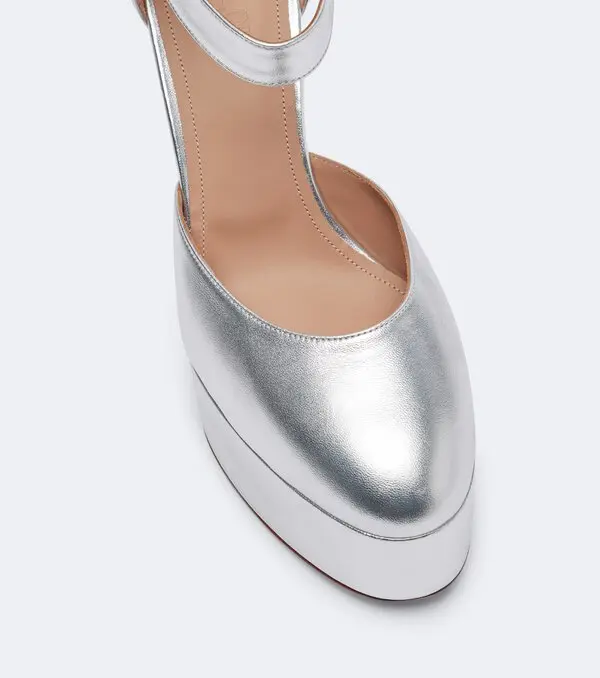 MALONE SOULIERS Leila Metallic Leather Platform Pumps