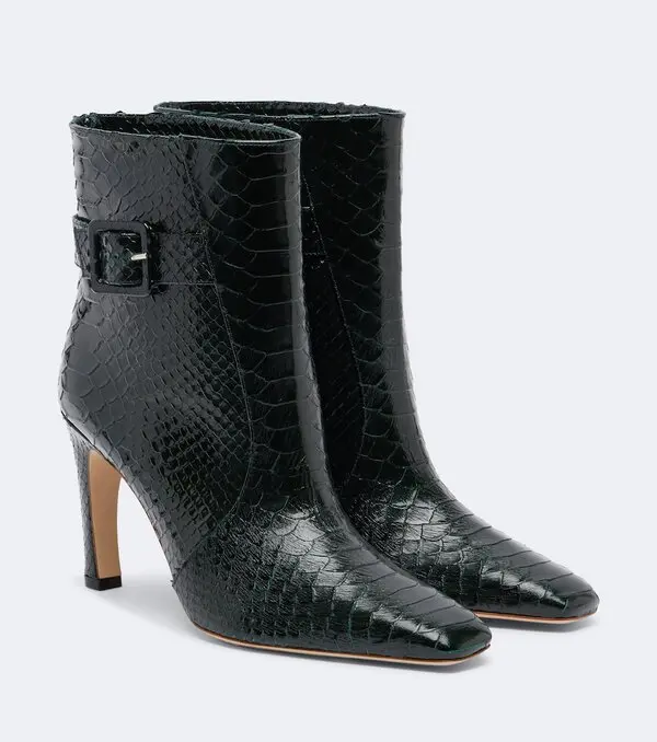 MALONE SOULIERS Rowan Snake-effect Leather Ankle Boots