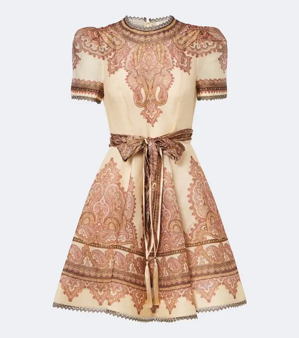 Zimmermann Ascent Paisley Linen And Silk Minidress