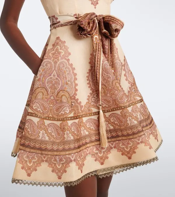 Zimmermann Ascent Paisley Linen And Silk Minidress