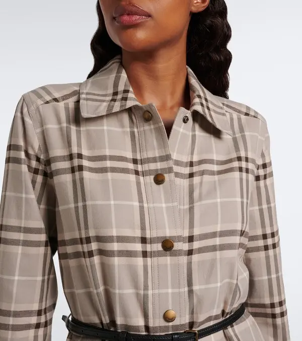 Burberry Check Belted Cotton Shirt Dress