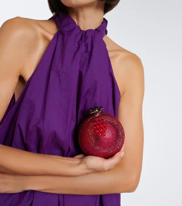 Judith Leiber Pomegranate Crystal-embellished Clutch