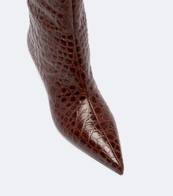 Le Monde Beryl Babouche Croc-effect Leather Knee-high Boots