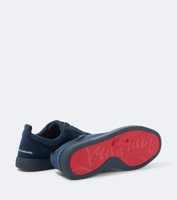 CHRISTIAN LOUBOUTIN Louis Jr Canopy Suede Sneakers - Blue