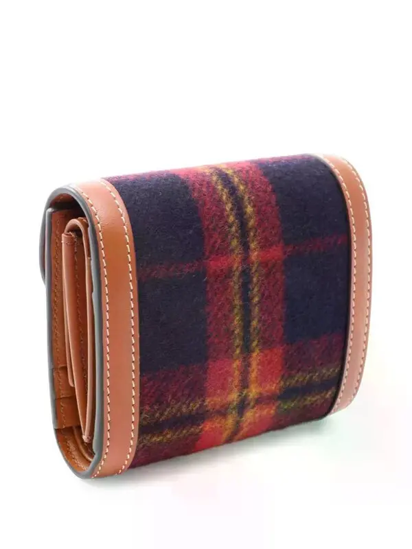 Celine 2010s Small Triomphe Tartan Wallet