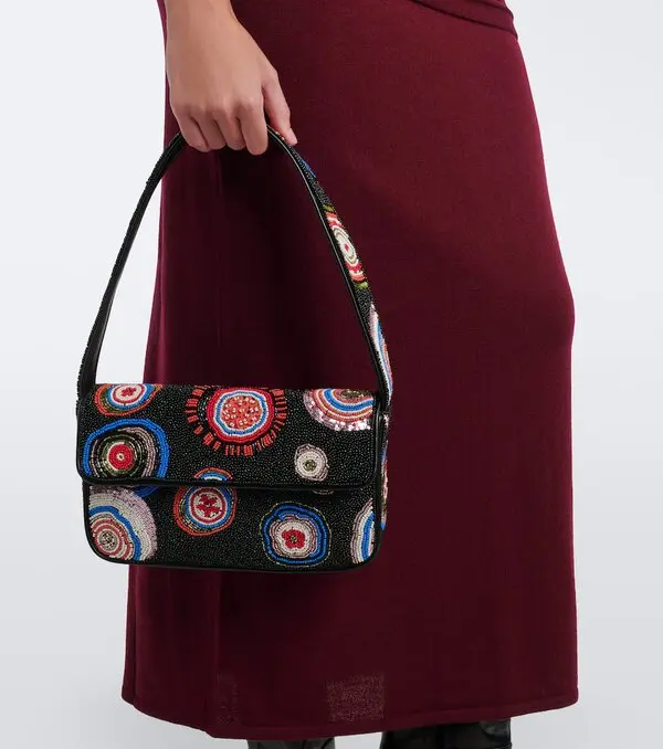 Staud Tommy Small Beaded Shoulder Bag
