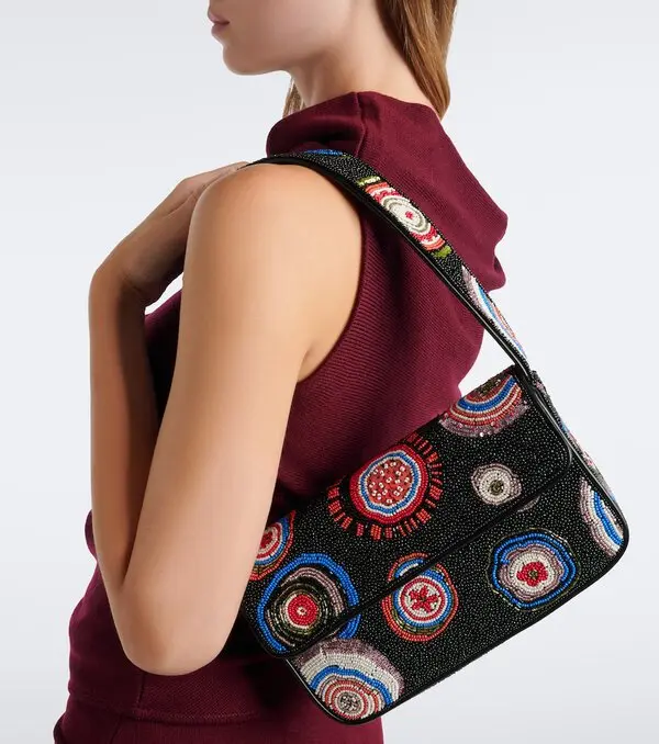 Staud Tommy Small Beaded Shoulder Bag