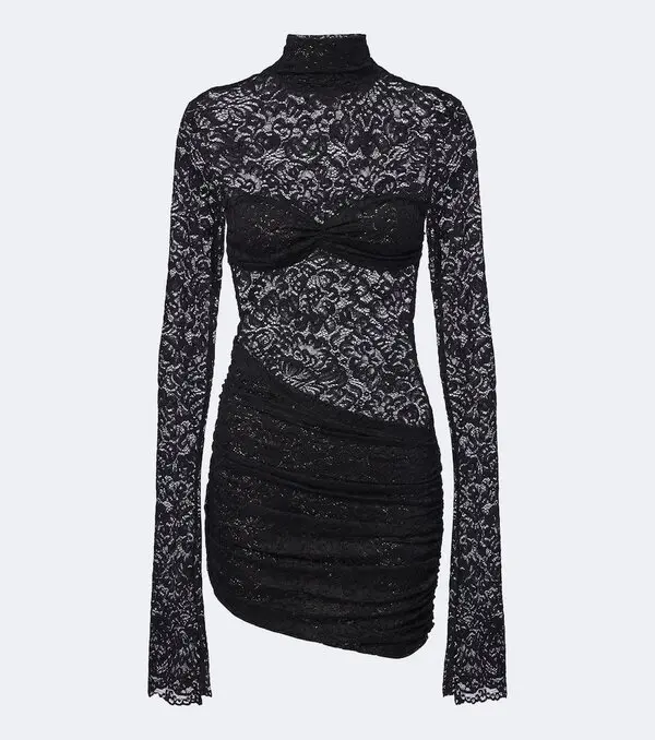 BANANHOT Francisca Ruched Lace Minidress