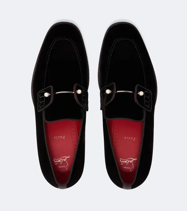 CHRISTIAN LOUBOUTIN Chambelimoc Velvet Loafers
