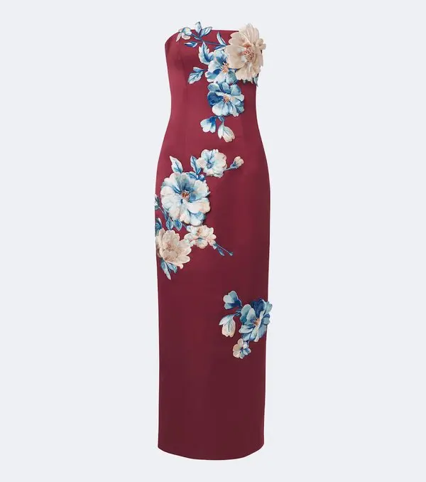 LEO LIN Rayna Floral-applique Bustier Dress - Multicoloured