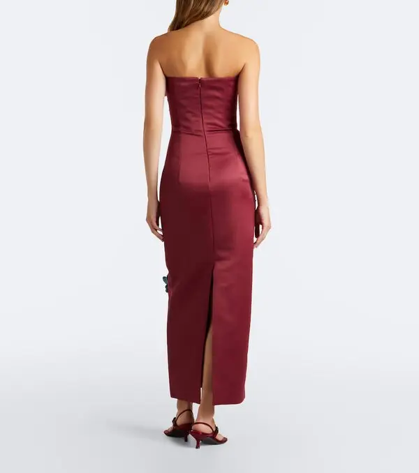 LEO LIN Rayna Floral-applique Bustier Dress