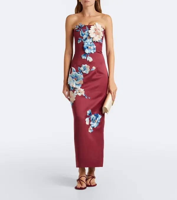 LEO LIN Rayna Floral-applique Bustier Dress