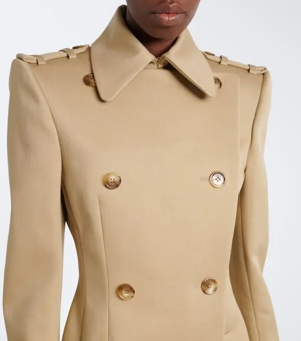 MUGLER Peplum Cotton-blend Trench Coat