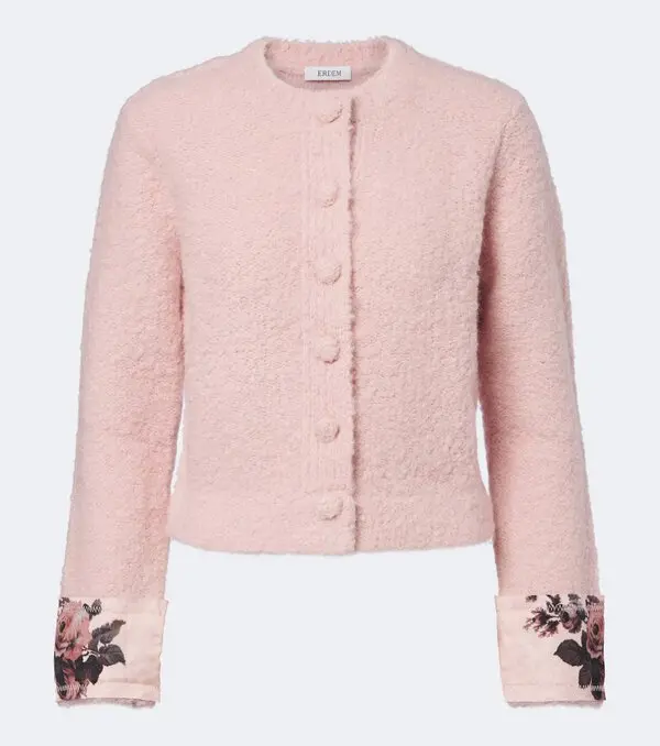 Erdem Floral Wool And Alpaca Boucle Cardigan