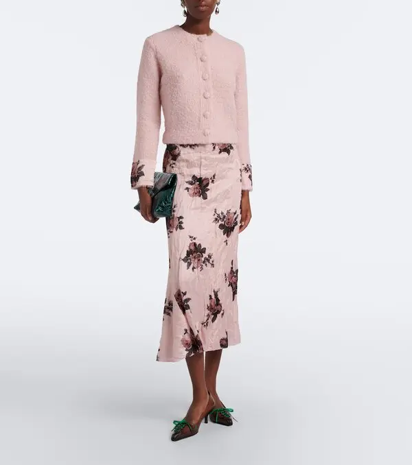 Erdem Floral Wool And Alpaca Boucle Cardigan