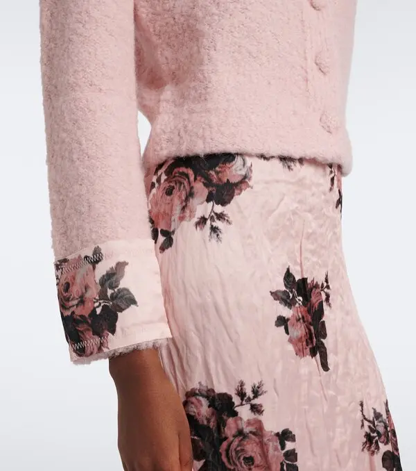 Erdem Floral Wool And Alpaca Boucle Cardigan
