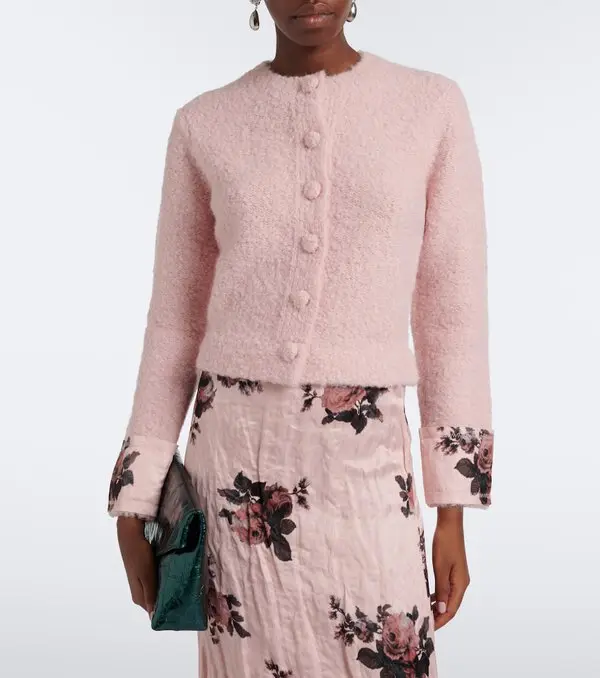 Erdem Floral Wool And Alpaca Boucle Cardigan