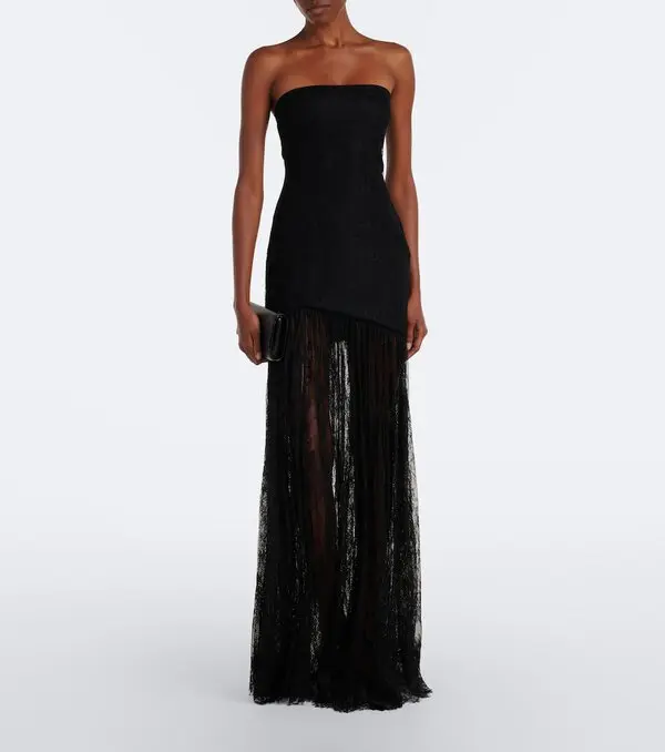 Retrofete Jeanette Lace Strapless Gown