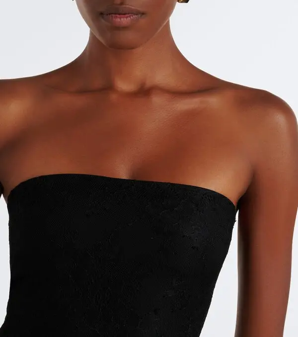 Retrofete Jeanette Lace Strapless Gown