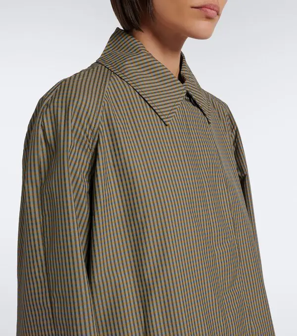Prada Checked Technical Trench Coat
