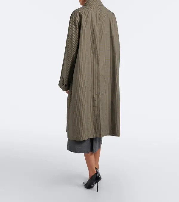 Prada Checked Technical Trench Coat
