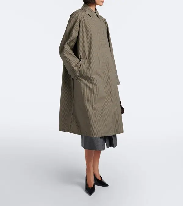 Prada Checked Technical Trench Coat