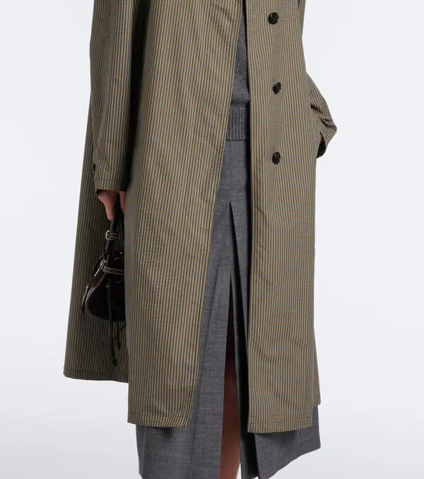 Prada Checked Technical Trench Coat