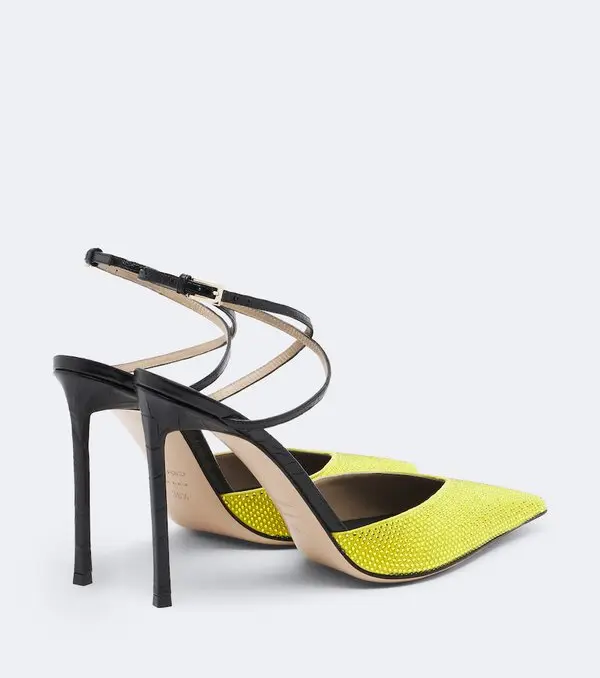 TOM FORD Selen Embellished Leather Slingback Pumps