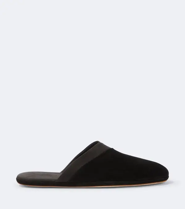 John Lobb Leather-trimmed Suede Slippers