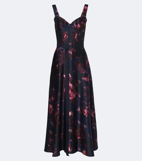 Erdem Belted Floral Bustier Dress